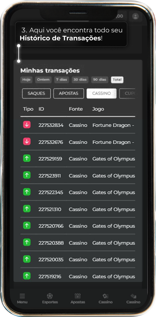 Como consultar meu histórico de transações? - Central de ajuda - BrxBet